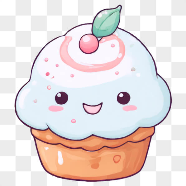 Descarga Cupcake Kawaii con una cara alegre Kawaii En Línea - Creative ...