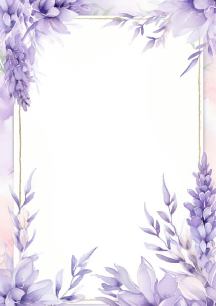 Scarica Cornice floreale elegante viola Sfondi Online - Creative Fabrica