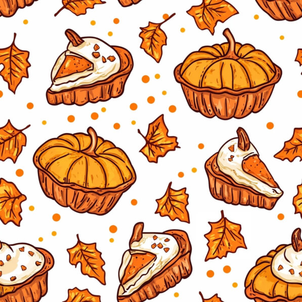 Download Autumn-themed Pattern of Pumpkins and Pumpkin Pie Patterns ...
