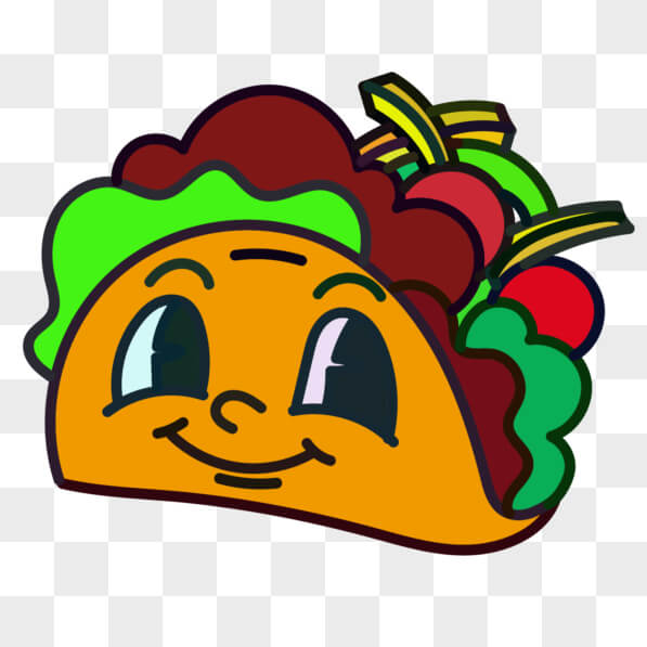 Download Happy Taco Character PNGs Online - Creative Fabrica