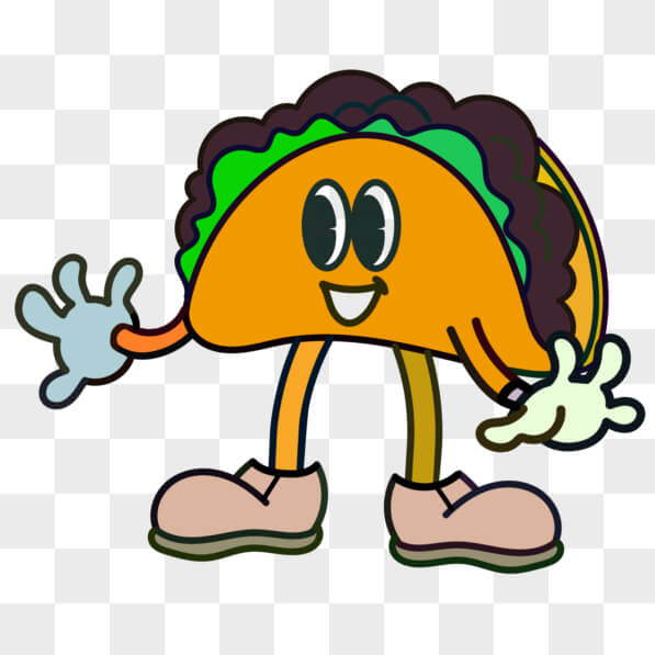 Download Cheerful Cartoon Taco Character PNGs Online - Creative Fabrica