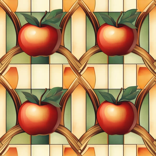 Download Artistic Pattern with Apples and Stained Glass Design Patterns ...