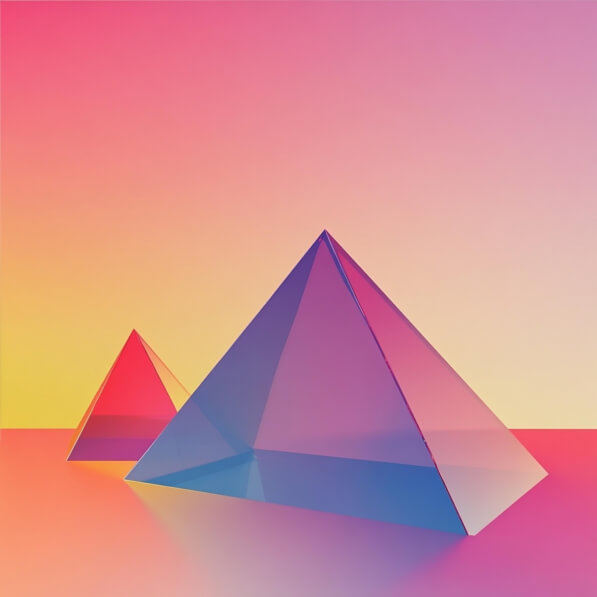 Download Glass Pyramids with Color Gradient Background Backgrounds ...