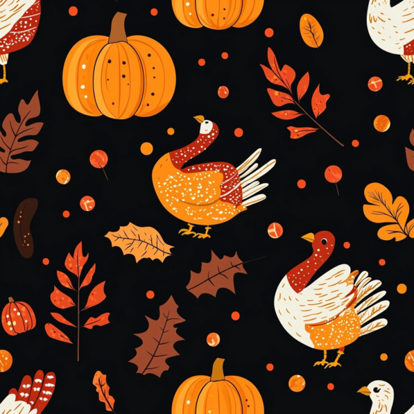 Download Autumn Thanksgiving Pattern Patterns Online - Creative Fabrica