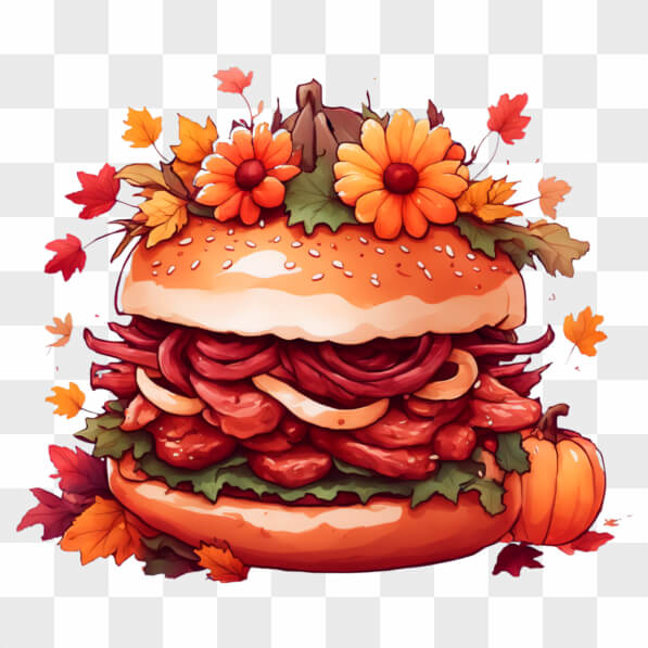Download Kawaii Hamburger with Autumn Decorations Kawaii Online ...