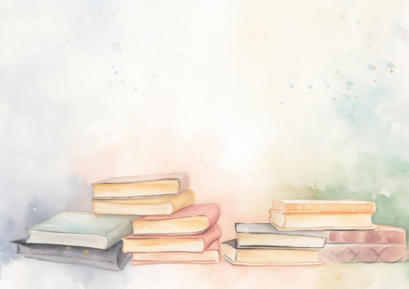 Download Watercolor Stack of Books Backgrounds Online - Creative Fabrica