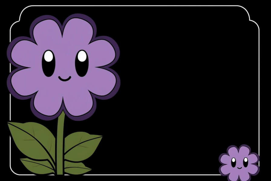 Descarga Flor de dibujos animados linda con pétalos morados Fondos En ...