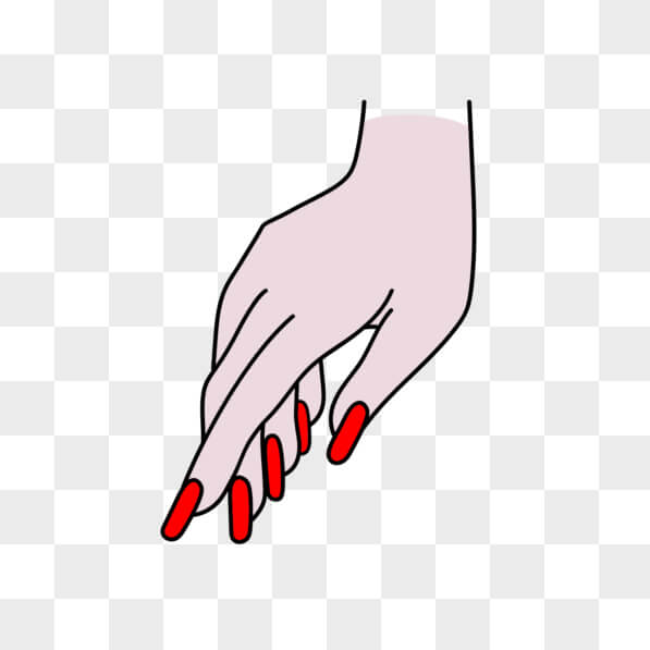 Download Stylized Hand with Red Nails PNGs Online - Creative Fabrica