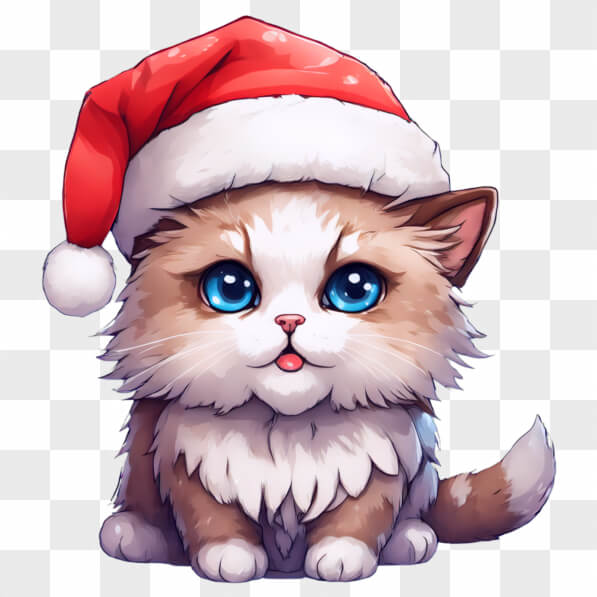 Descarga Gato Kawaii con Sombrero de Santa Kawaii En Línea - Creative ...