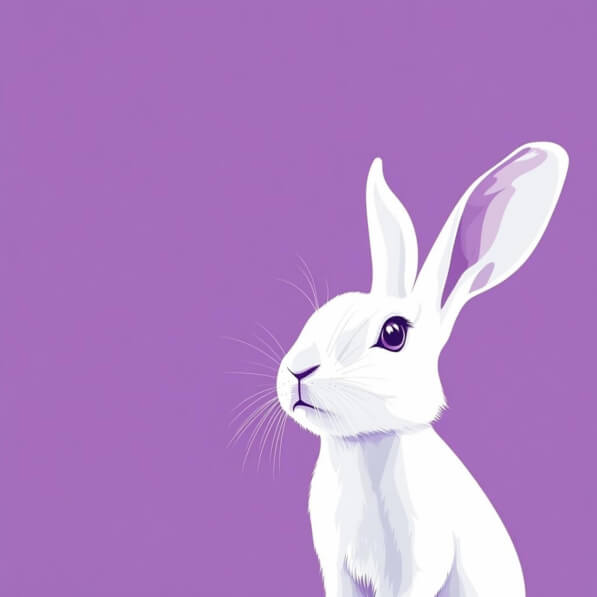 Download Stylized White Rabbit Against Purple Background Backgrounds ...