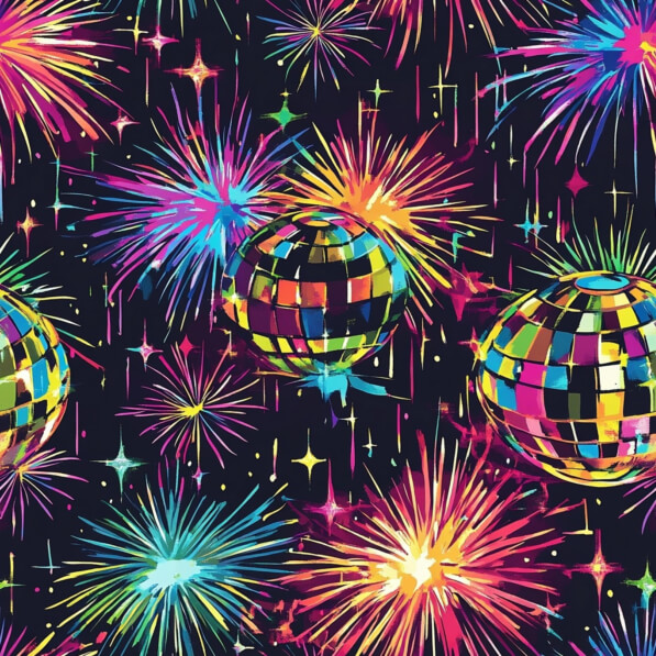 Download Colorful Disco Balls and Fireworks Pattern Patterns Online ...