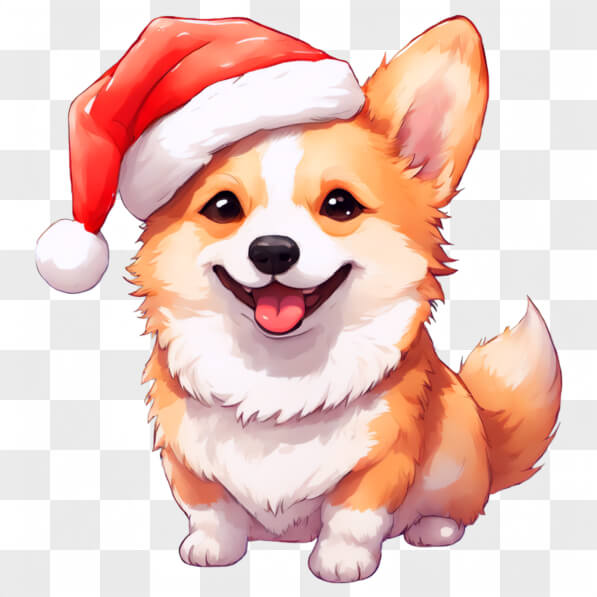Descarga Corgi Kawaii con un sombrero de Santa Kawaii En Línea ...