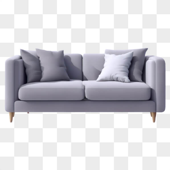 Download Modern Light Gray Sofa with Cushions Cartoons Online ...