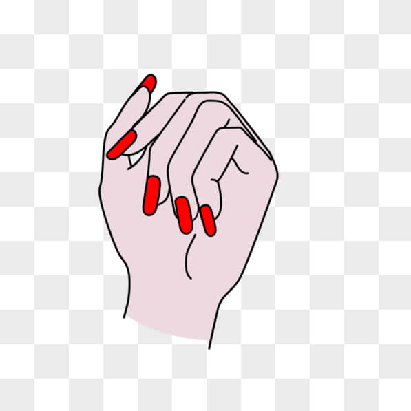 Download Stylized Hand with Red Nails PNGs Online - Creative Fabrica