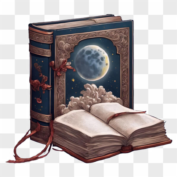 Descarga Un libro encantado con fondo iluminado por la luna Cartoons En ...