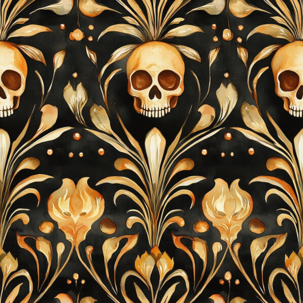 Download Pattern with Skulls and Floral Motifs Patterns Online ...