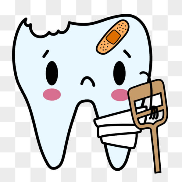 Download Injured Tooth Character with Bandage PNGs Online - Creative ...