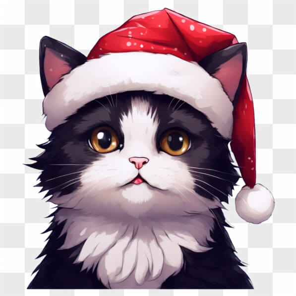 Descarga Gato Kawaii con Sombrero de Santa Kawaii En Línea - Creative ...