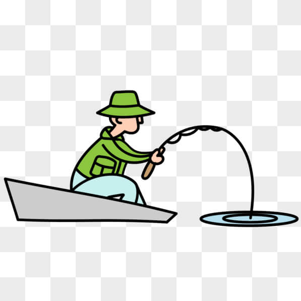 Download Fisherman Casting a Line in a Boat PNGs Online - Creative Fabrica