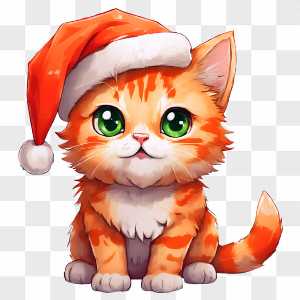 Descarga Gato Kawaii con Sombrero de Santa Kawaii En Línea - Creative ...