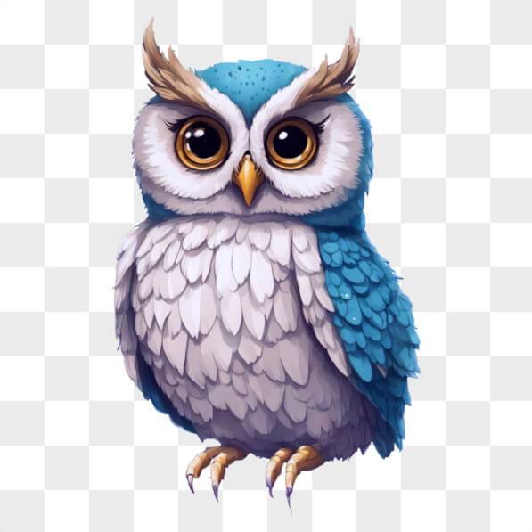 Descarga Búho Azul Estilizado Cartoons En Línea - Creative Fabrica