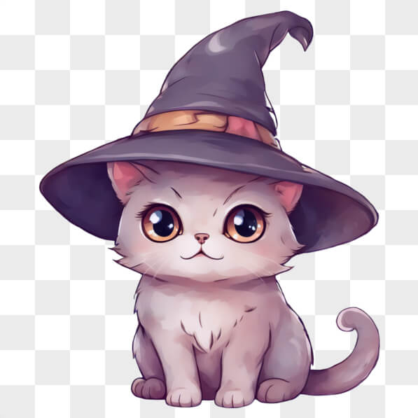 Download Kawaii Cat with Wizard's Hat Kawaii Online - Creative Fabrica