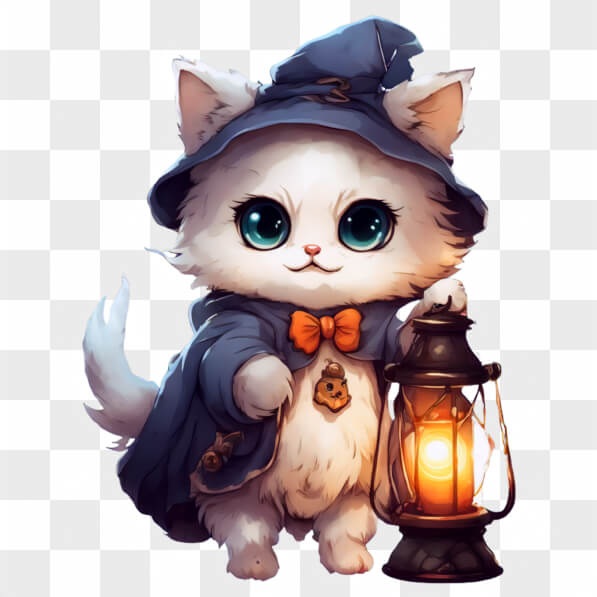 Download Kawaii Wizard Cat Holding a Lantern Kawaii Online - Creative ...