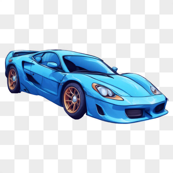 Download Sleek Blue Sports Car Cartoons Online - Creative Fabrica