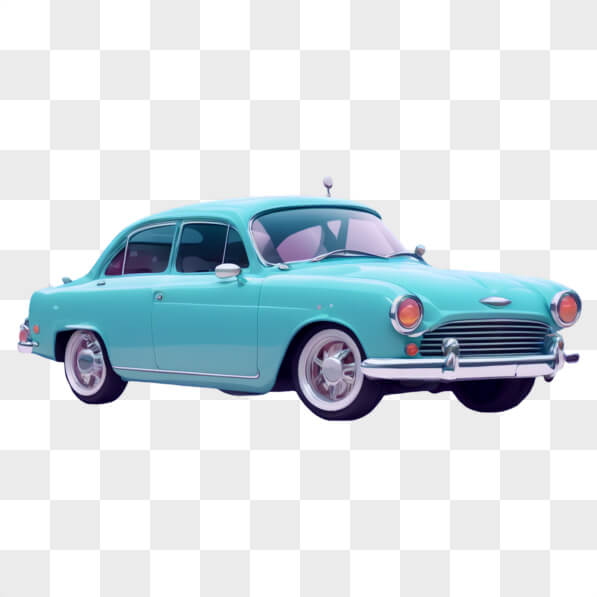 Download Vintage Turquoise Car Cartoons Online - Creative Fabrica