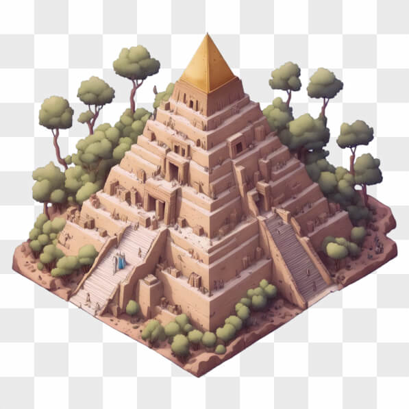 Download Majestic Pyramid with Golden Peak and Lush Surroundings ...
