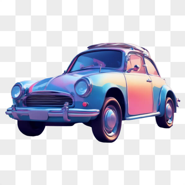 Download Vintage Car with Surfboard Cartoons Online - Creative Fabrica