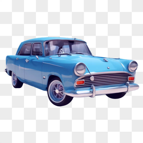 Download Vintage Blue Car Cartoons Online - Creative Fabrica
