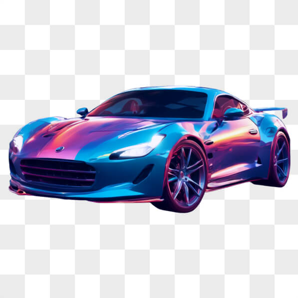 Download Modern Sports Car with Blue and Pink Gradient Cartoons Online ...