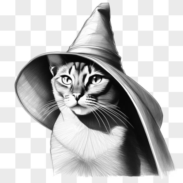 Descarga Gato en sombrero de mago Bocetos En Línea - Creative Fabrica