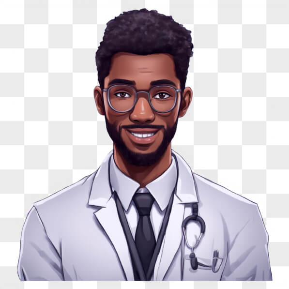 Download Smiling Male Doctor in Lab Coat Cartoons Online - Creative Fabrica