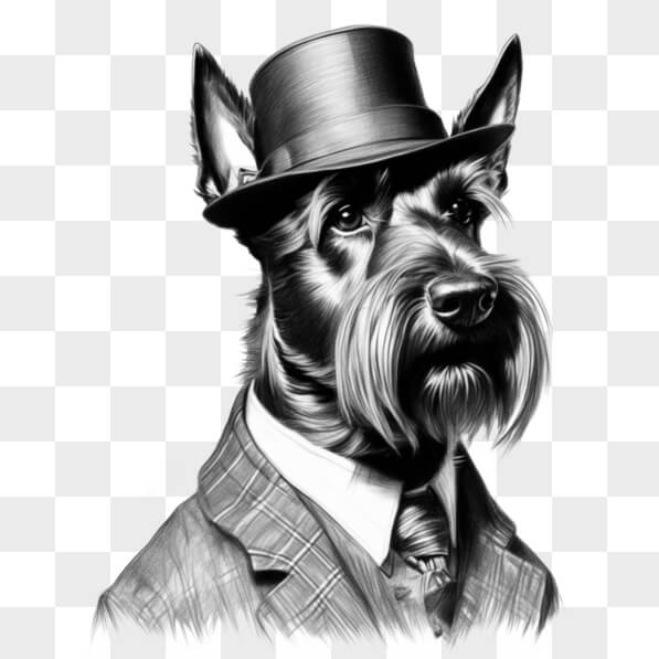 Download Dapper Dog in Formal Attire Sketches Online - Creative Fabrica