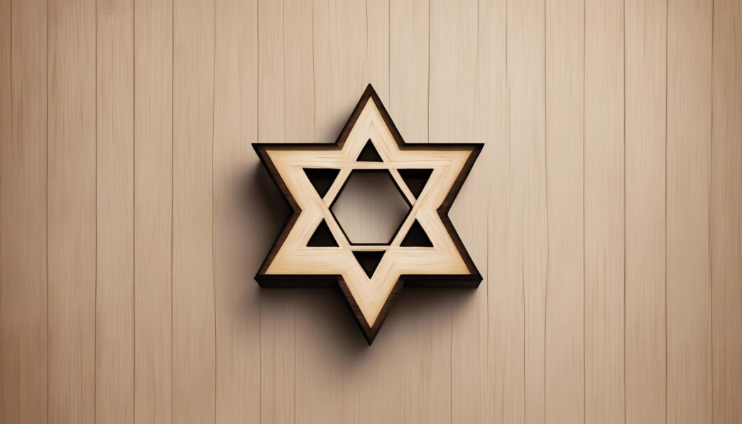 Download Wooden Star of David against light wooden background ...