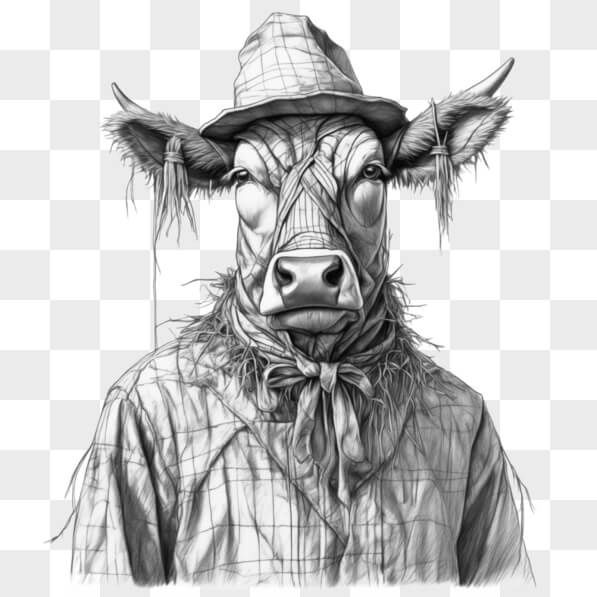 Download Whimsical Cow Scarecrow Illustration Sketches Online ...