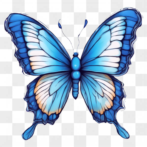 Descarga Ilustración de mariposa azul Cartoons En Línea - Creative Fabrica