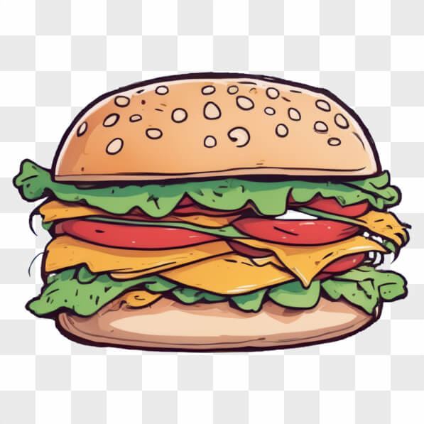 Download Colorful Hamburger Illustration Cartoons Online - Creative Fabrica