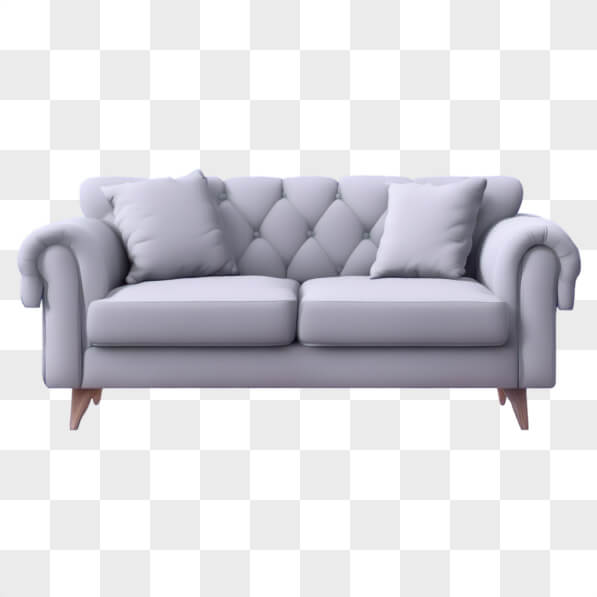 Download Elegant Gray Couch with Tufted Design Cartoons Online ...