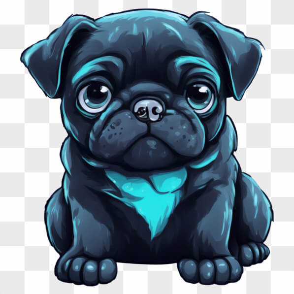 Download Cartoon pug dog with blue highlights Cartoons Online ...