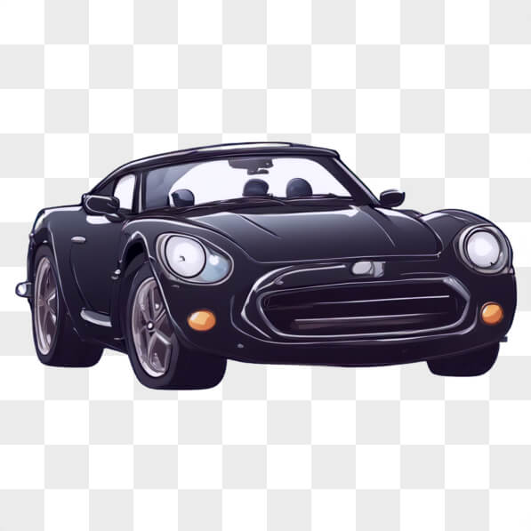 Download Sleek Black Convertible Car Cartoons Online - Creative Fabrica
