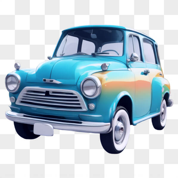 Descarga Coche Vintage con Degradado Azul y Naranja Cartoons En Línea ...