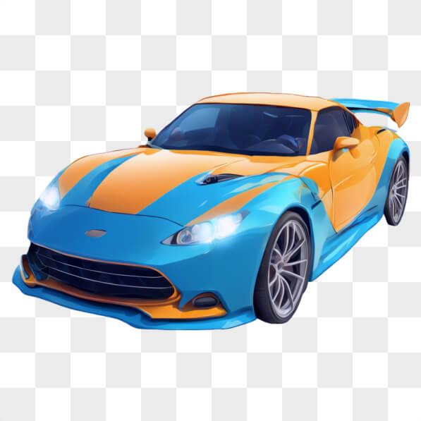Descarga Coche deportivo estilizado en naranja y azul Cartoons En Línea ...