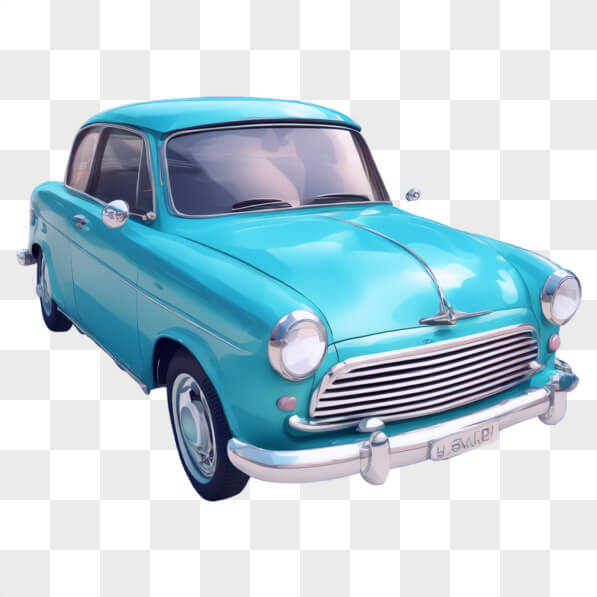 Download Vintage Turquoise Car Cartoons Online - Creative Fabrica