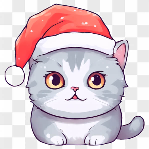 Descarga Gato Kawaii con Sombrero de Santa Kawaii En Línea - Creative ...