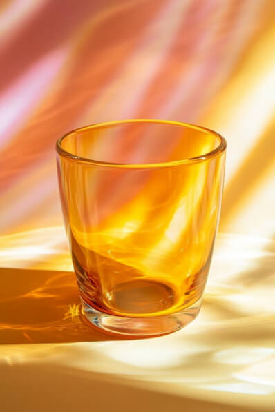 Download Elegant Orange Glass Cup with Warm Lighting Mockups Online ...
