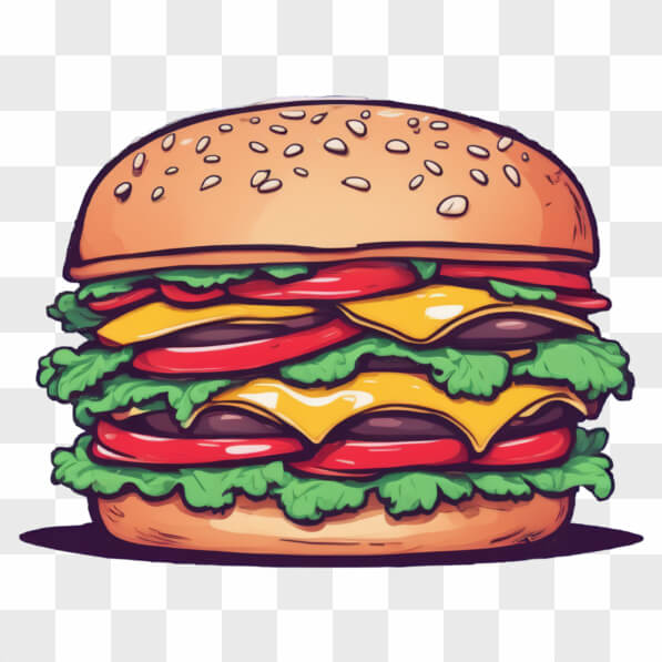 Download Cartoon Hamburger with Layers of Ingredients Cartoons Online ...