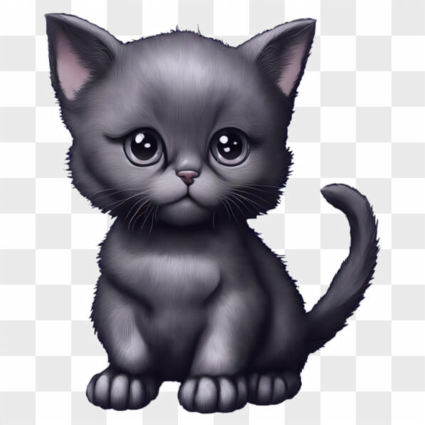 Descarga Ilustración de un lindo gatito gris Cartoons En Línea ...